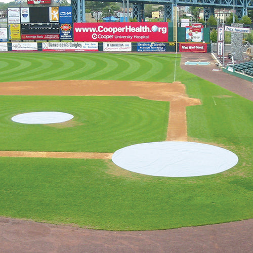 Jaypro Sports 26 ft. Round 6 oz. White or Silver Reversible Polyethyle ...