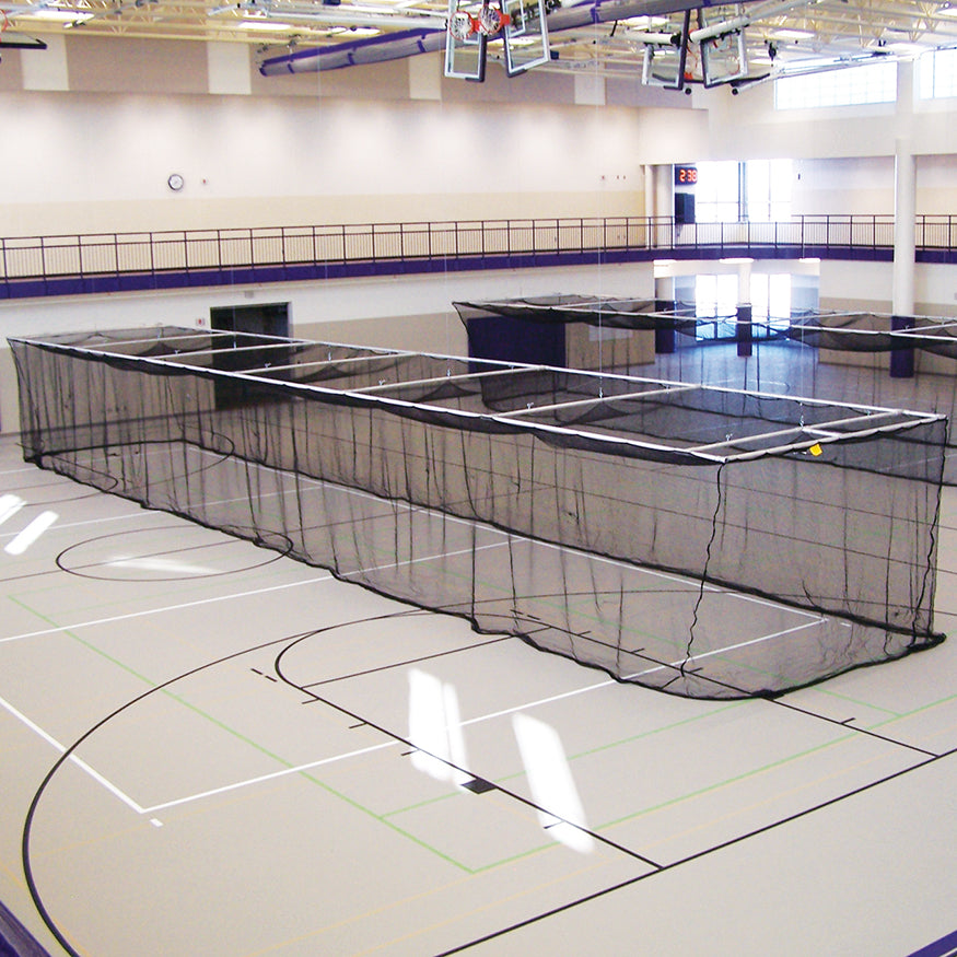 Jaypro Sports 70 ft. L × 12 ft. W × 12 ft. H Ceiling Suspended Retract ...